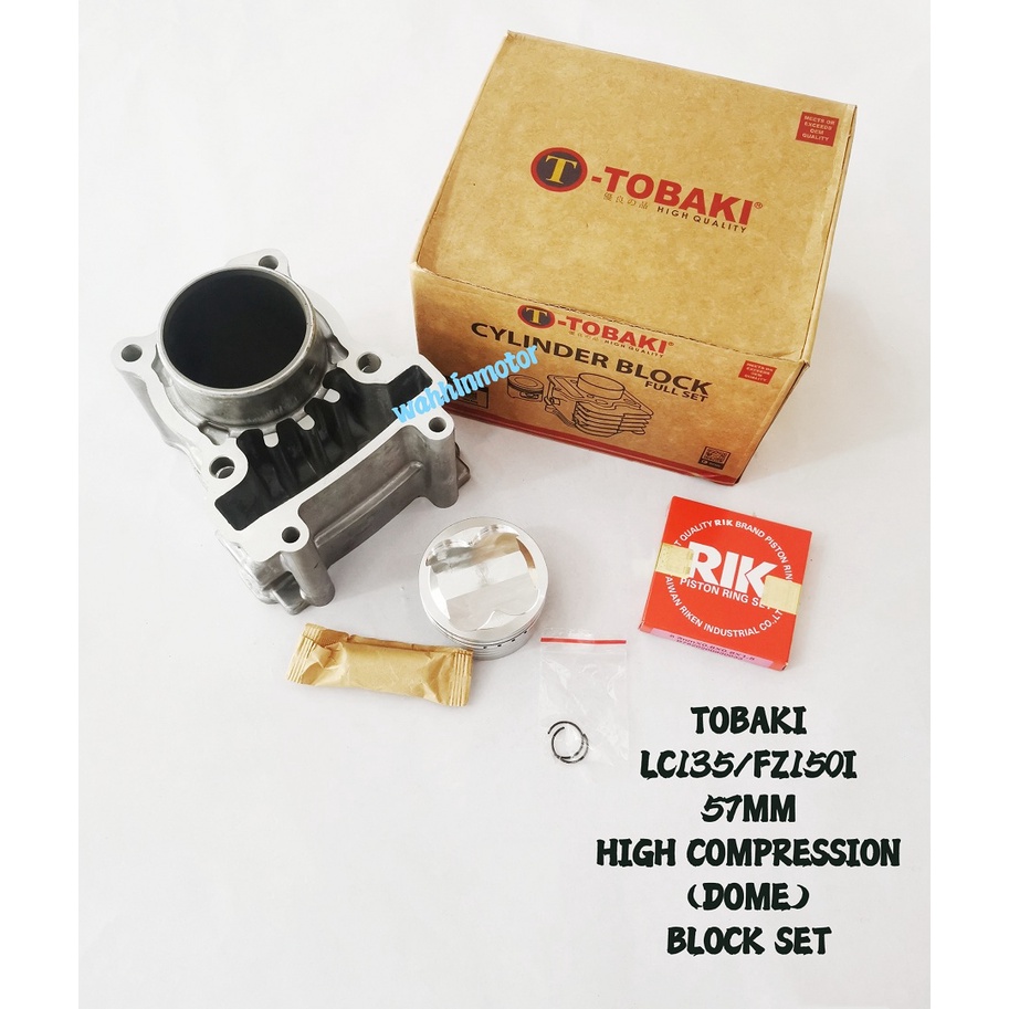 TOBAKI YAMAHA FZ150I LC135 CERAMIC ALUMINIUM DOME FORGED PISTON 57MM RACING BLOCK SET LC 135 ...