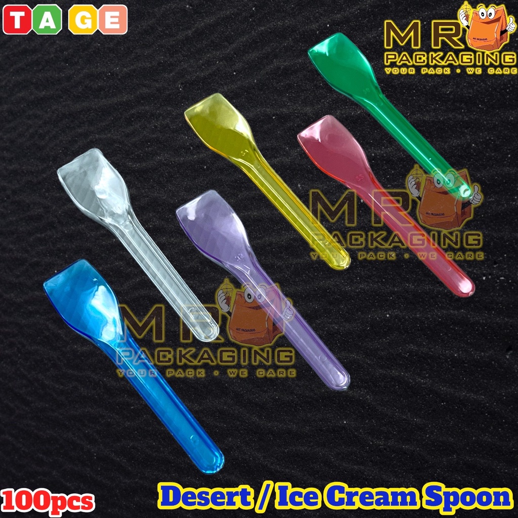 Dessert / Ice Cream Spoon Clear Green Red Blue Yellow Purple [ 100pcs± ...