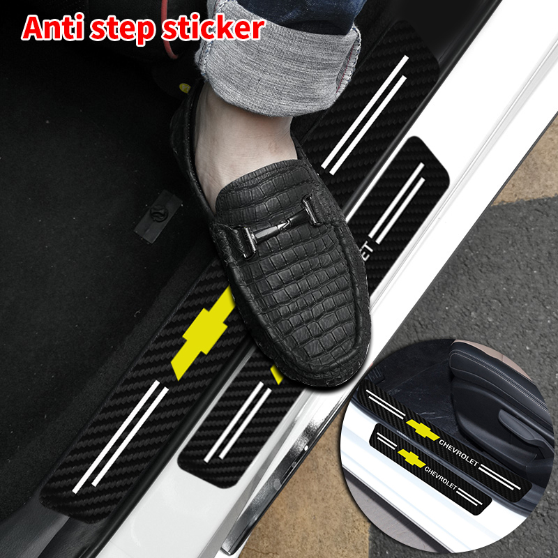 4pcs Car Door Sill Sticker Styling Car Logo Pattern Threshold ...