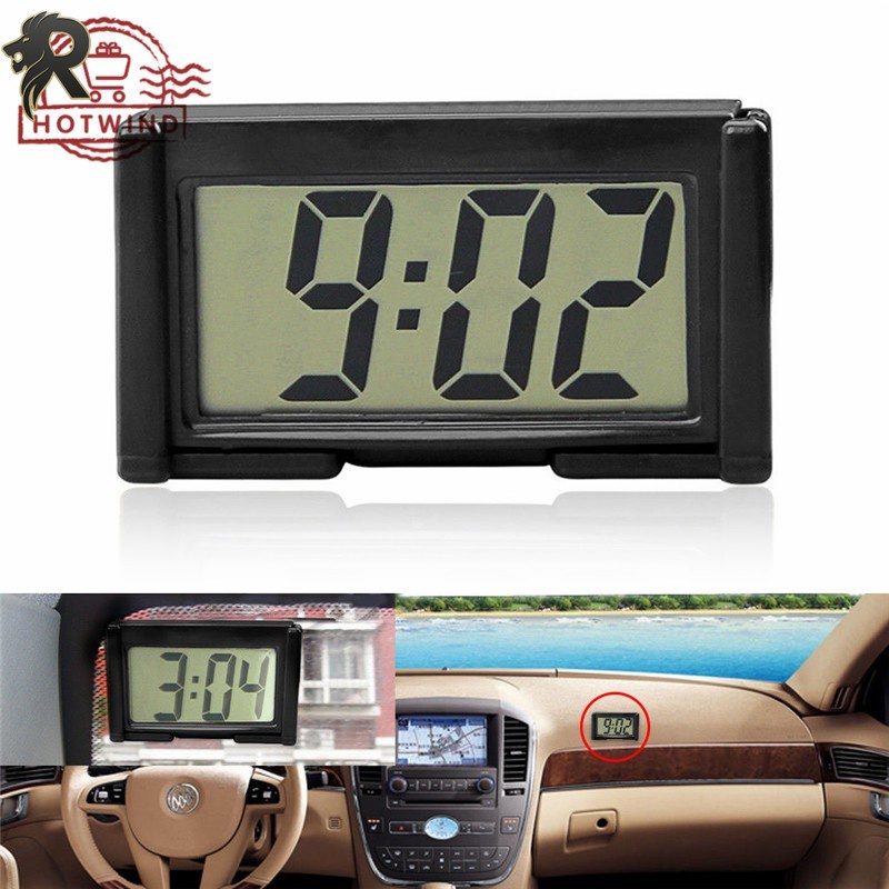 RL Mini Car Clock Time Self-Adhesive Bracket Vehicle Electronic Digital ...
