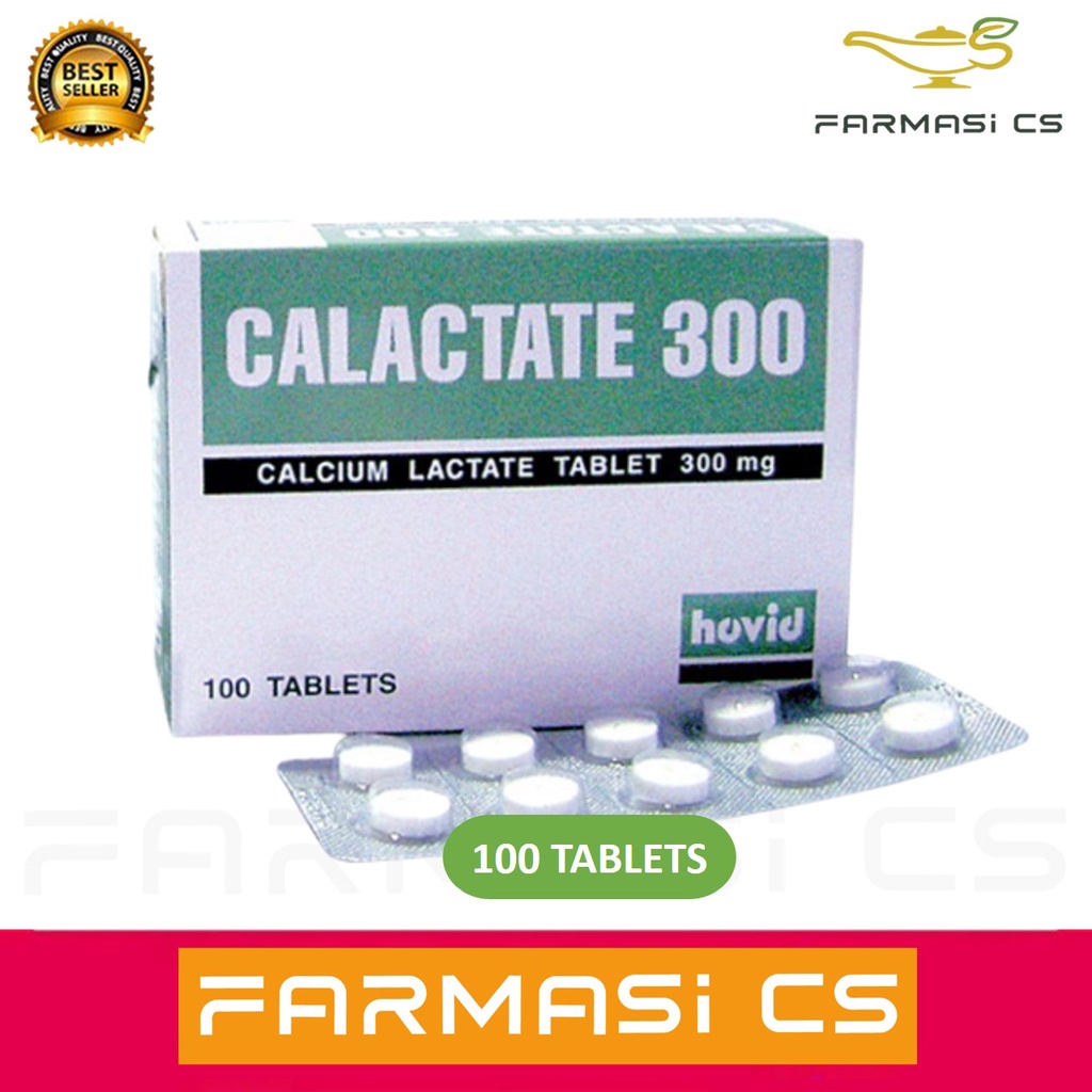 Hovid Calactate 300 mg ( calcium lactate ) 100 Tablets EXP:02/2027 ...