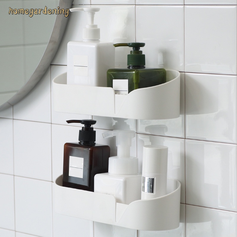 Wall Mounted Bathroom Toiletries Organizer Cosmetic Adhesive Storage ...