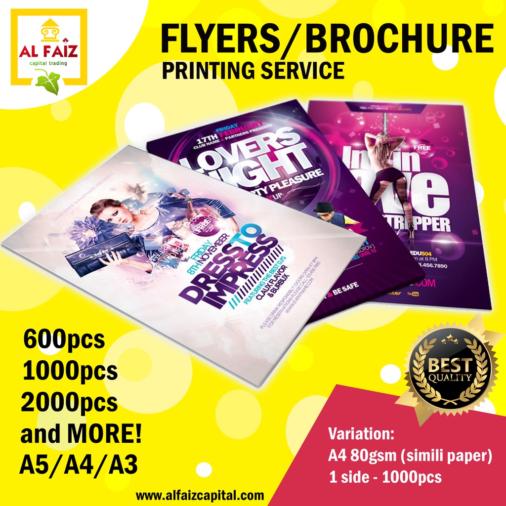 Flyers Printing/Poster/Brochure A5 SIZE 1 SIDE 128GSM ART PAPER 600PCS ...