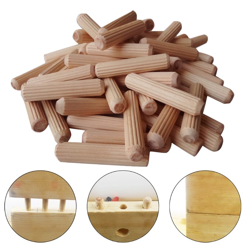 MKR 50pcs Wood Dowel Connector Joint / Dowel Pin / Wooden Round Dowel ...