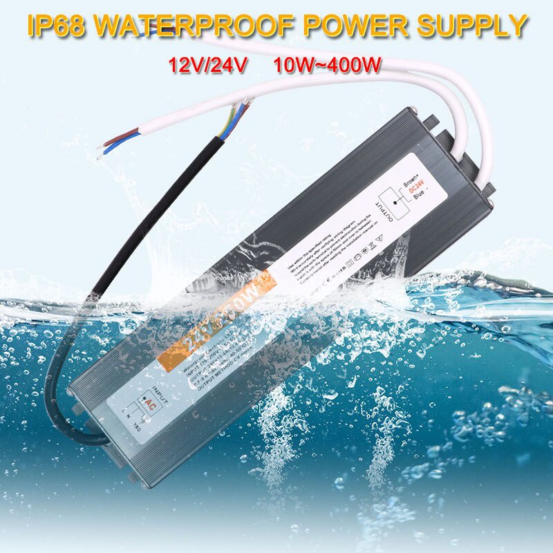 12V 24V Power Supply IP67 IP68 Outdoor Waterproof Transformer 110V 220V ...