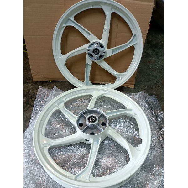 YAMAHA LC 5s Y125ZR SPROT RIM 6 BATANG ENKEI SIAP BEARING WHITE FULL ...