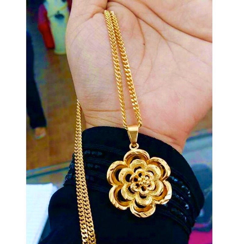 RANTAI LEHER 50CM +LOKET BUNGA 🔥🎁💍 | Shopee Malaysia