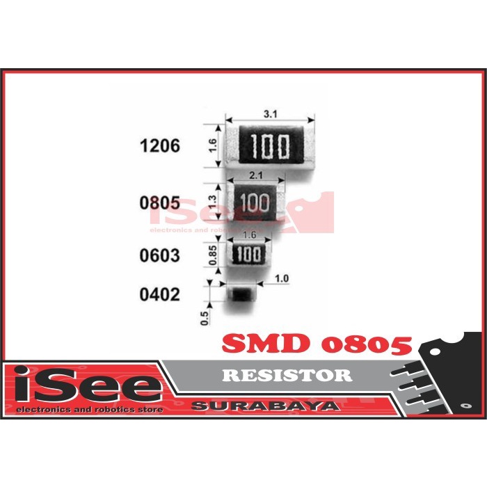 Resistor smd 0805 10K 10 K kilo ohm 10000 Ohm tolerance 1% tolerance ...