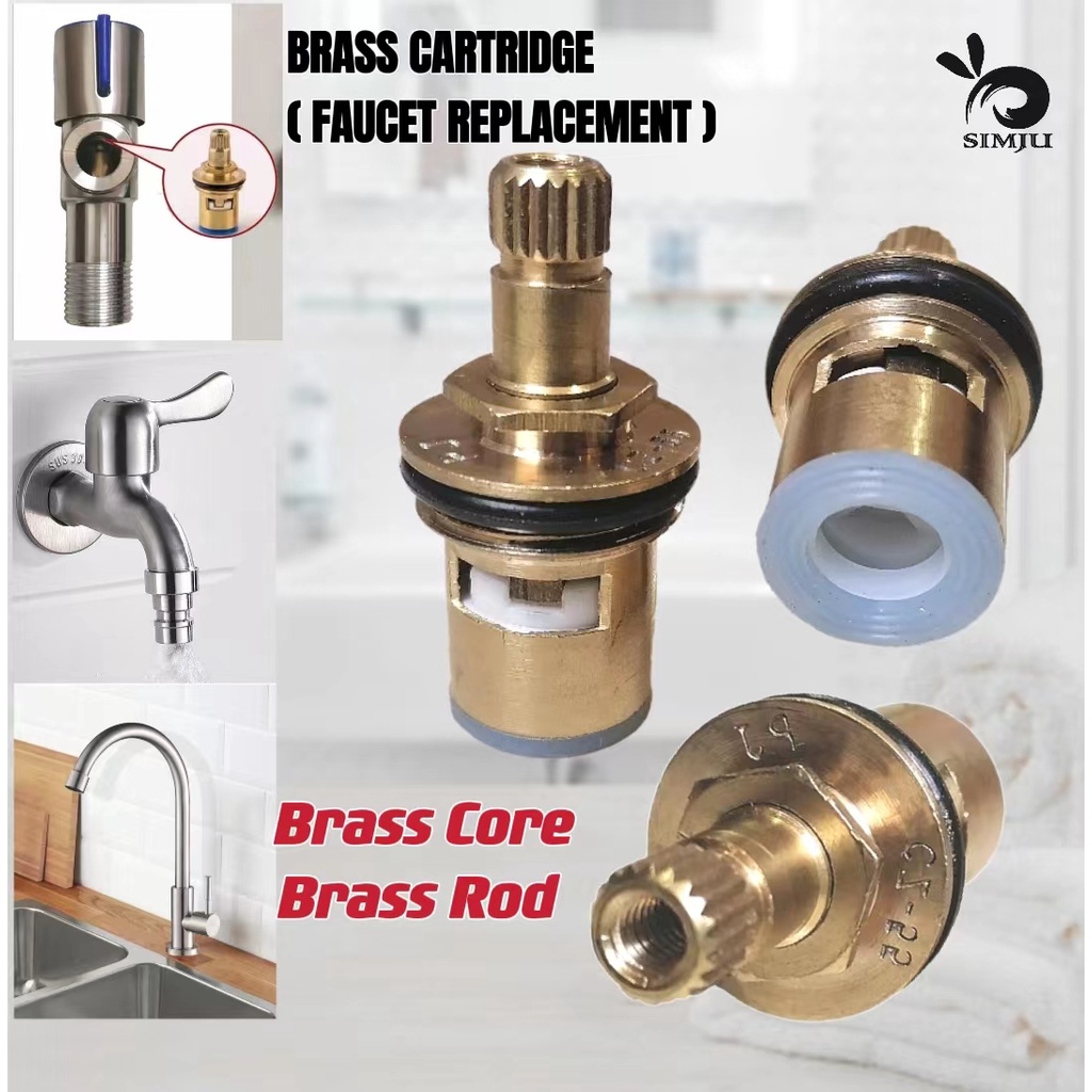 1/2" Brass Cartridge 20 Teeth Quarter Turn Valve Faucet Tap Replacement ...