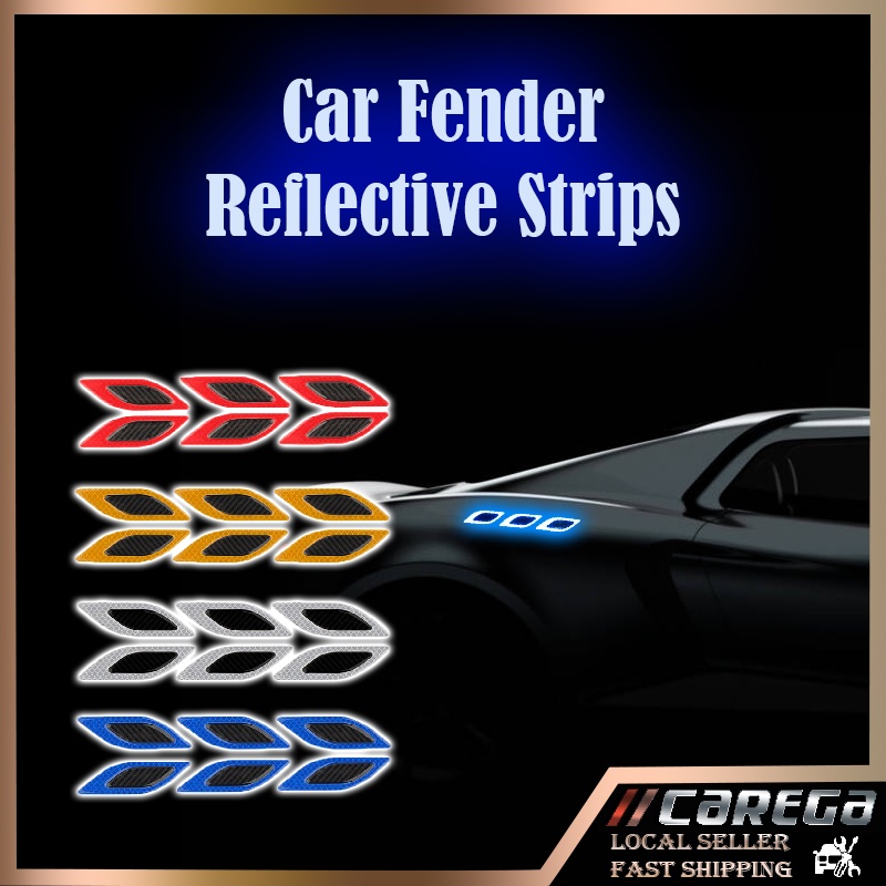 Car Fender Reflective Sticker Tape Reflector Carbon Fiber Fender ...
