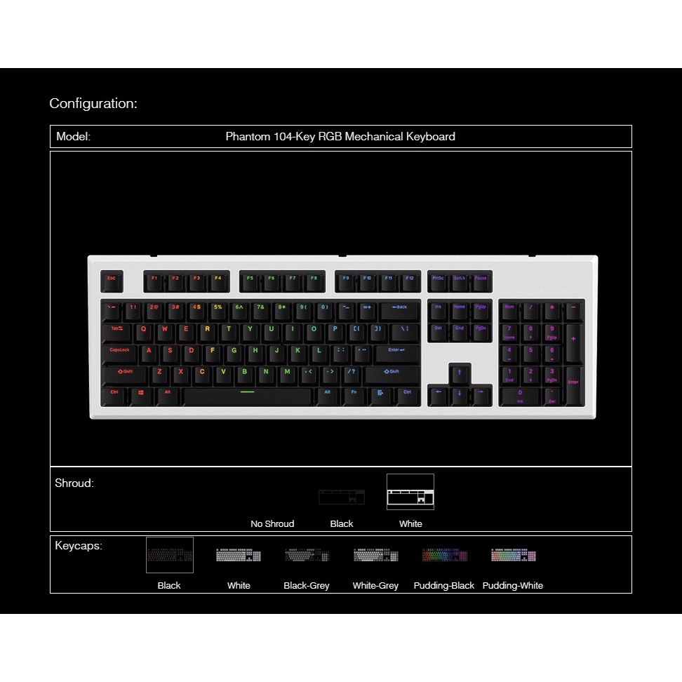 TECWARE SHROUD CLASSIC MAGNETIC KEYBOARD COVER FOR PHANTOM 104 KEYS ...
