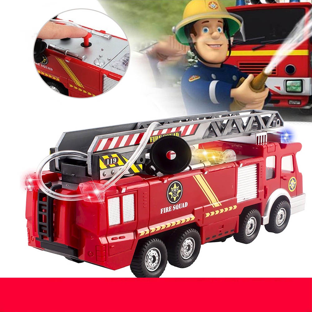 Fire Truck Engine Fireman Bomba Toy with Extended Ladder Fire Truck Toy ...