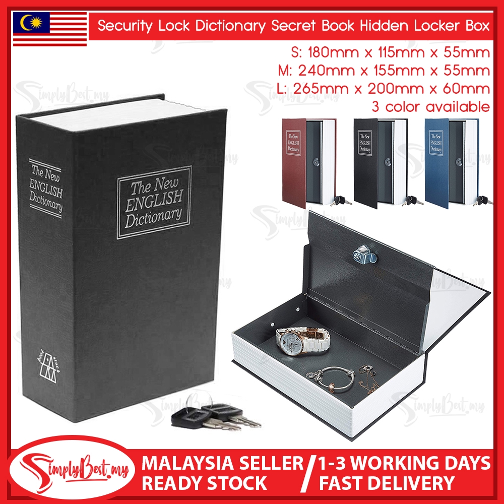 SIMPLYBEST Anti Thief Metal Diversion Dictionary Book Safe Box Secret ...