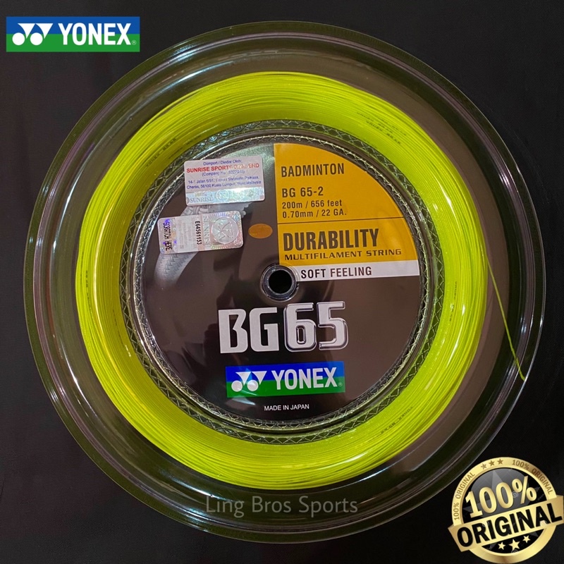 Yonex BG 65 Coil String 200m 100% Original From Yonex Sunrise | Shopee ...
