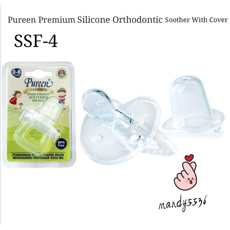 Pureen Premium Silicone Orthodontic Soother With Cover (SSF-4)(0-6 ...