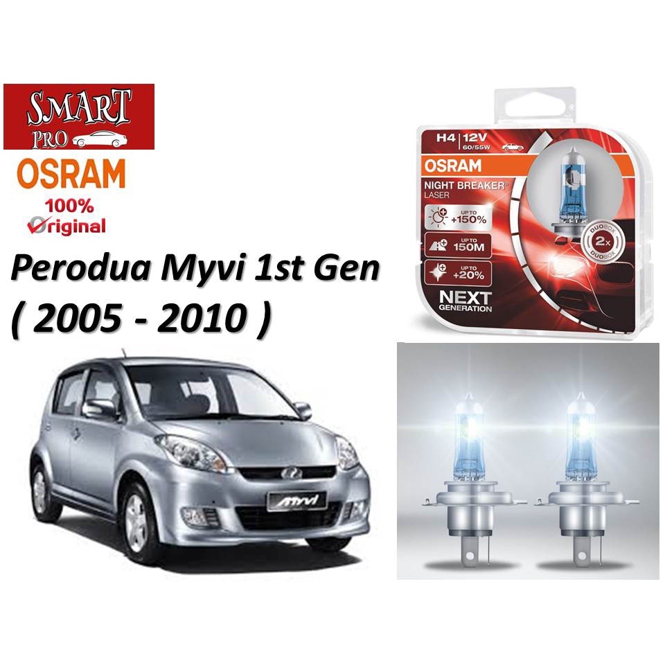 Osram Night Breaker Laser H4 For Perodua Myvi 1st Gen ( 2005 - 2010 ...