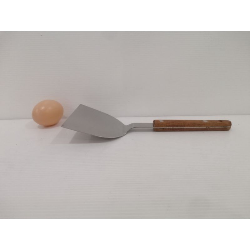 stainless steel teppanyaki turner with wooden handle | Shopee Malaysia