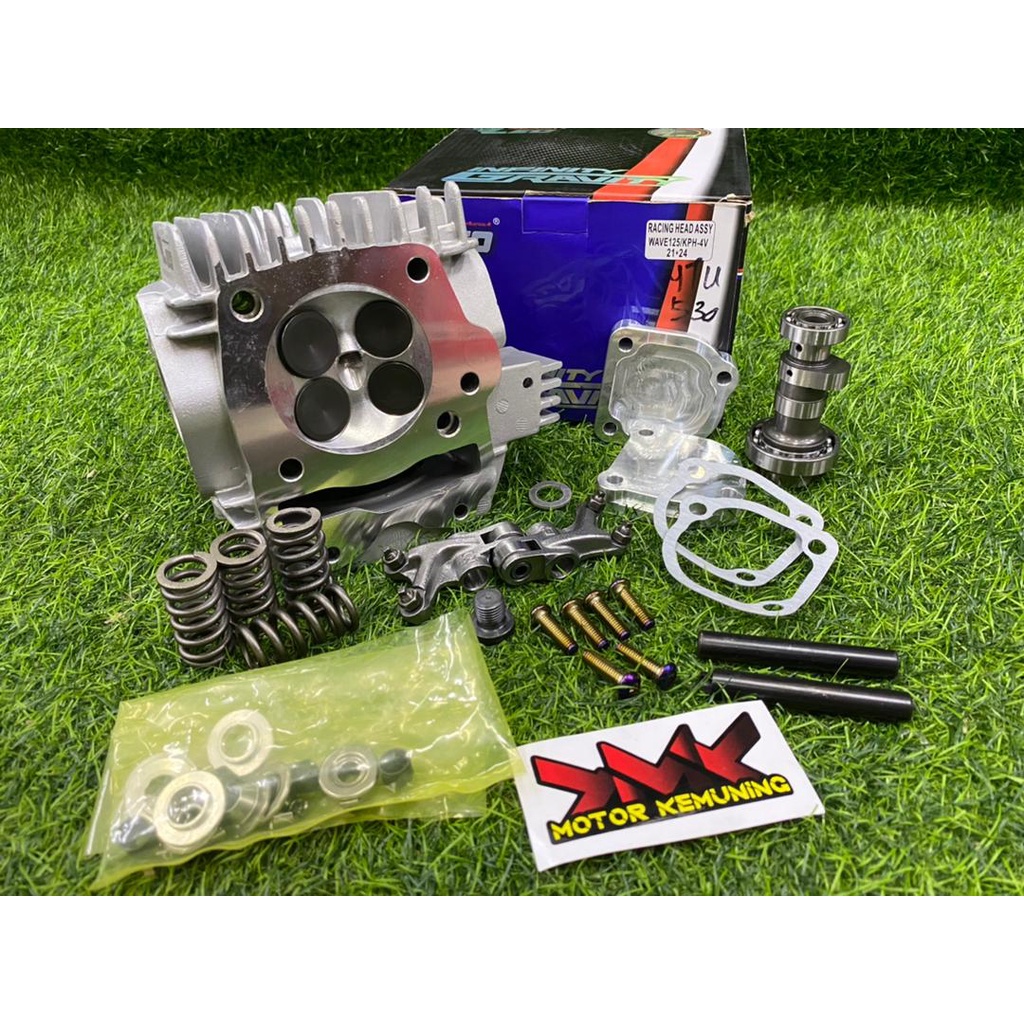 Cylinder Head Wave 125 21mm / 24mm 4 VALVE super head racing 21/24 ...