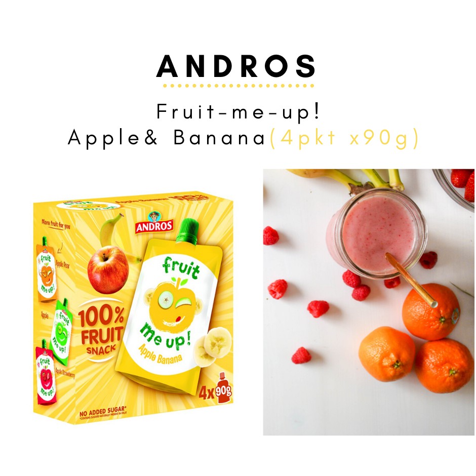 [READY STOCK] ANDROS Fruit Me Up!- Apple & Banana 100% Fruit Puree (90g ...