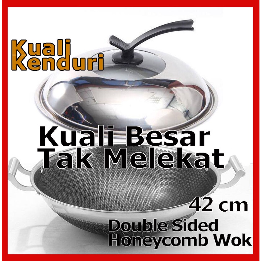 Kuali Non Stick Honeycomb Wok Stainless Steel Honeycomb Non Stick Wok ...