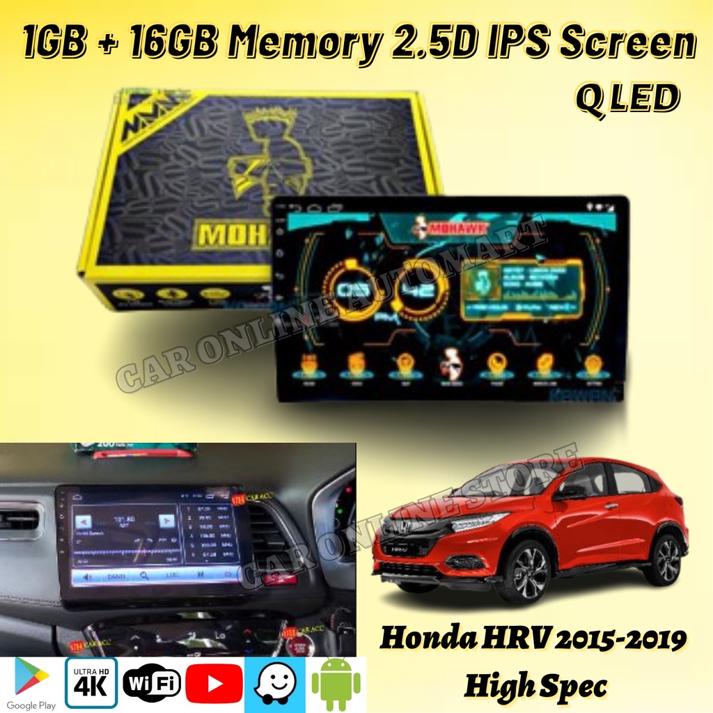 HONDA HRV 2015-2019 HIGH SPEC ~ MOHAWK RK3326 MS SERIES Q-LED 1GB+16GB ...