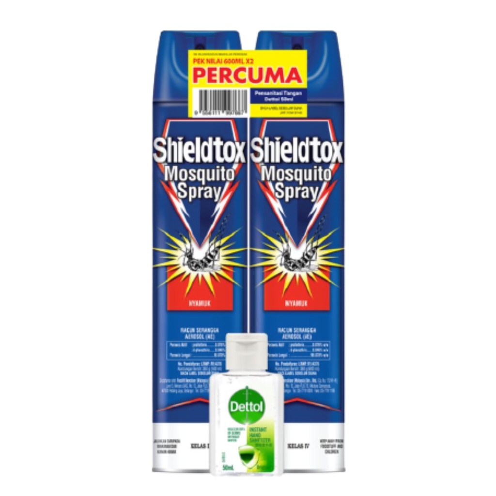 Shieldtox Aerosol 2 x 600ml FOC Dettol 50ml (Twin Pack) | Shopee Malaysia