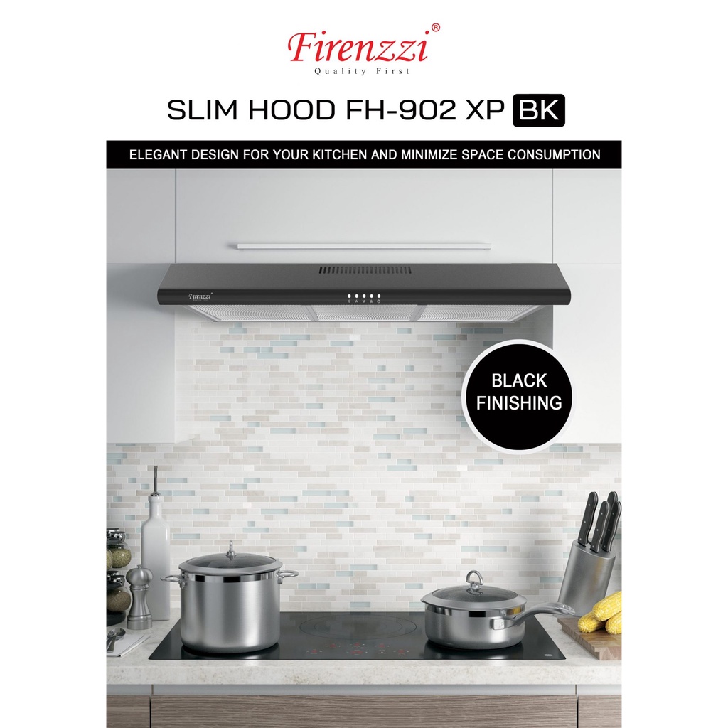 Firenzzi FH-902 BK / FH-602 BK 90cm 60cm Firenzzi Cooker Hood / Slim ...