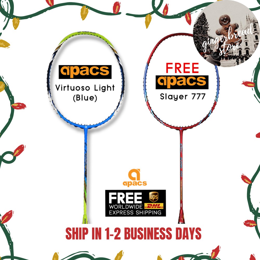 Apacs Virtuoso Light Badminton Racket(Blue) + [FREE] Apacs Slayer 777 ...
