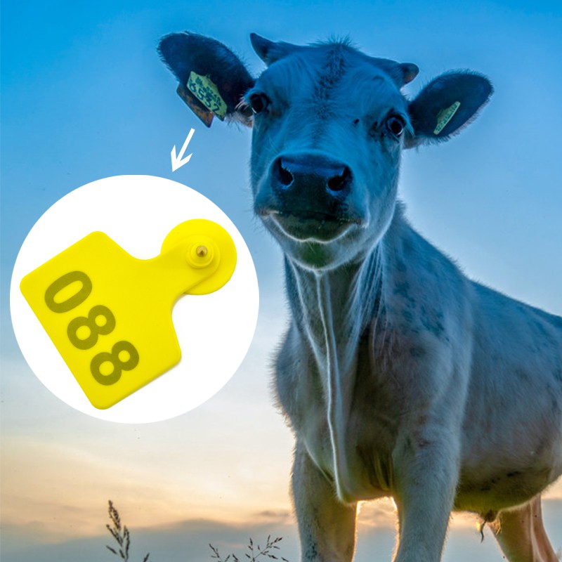 001-100 Number Livestock Cattle Ear Tags Farm Animal Identification TPU ...
