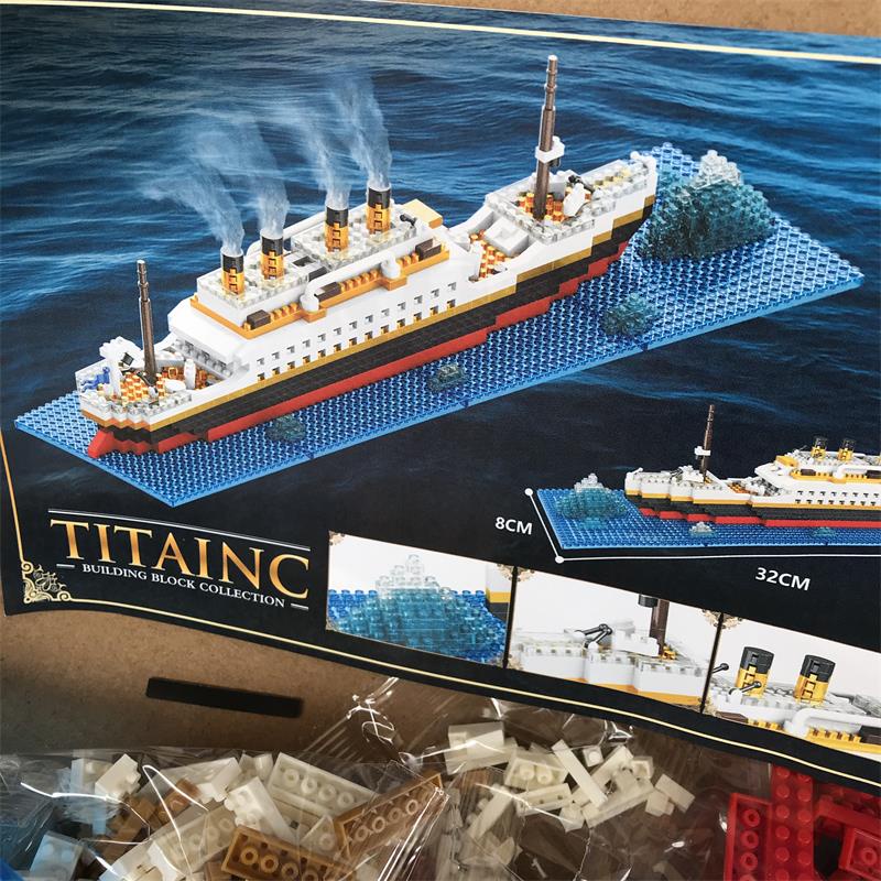 Ready Stock Mini Blocks Titanic Building Bricks Ship Model Educational ...