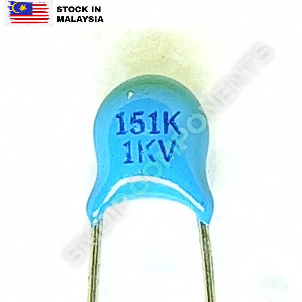 5PCS 150pF 1KV, High Voltage Ceramic Capacitor (151K) | Shopee Malaysia