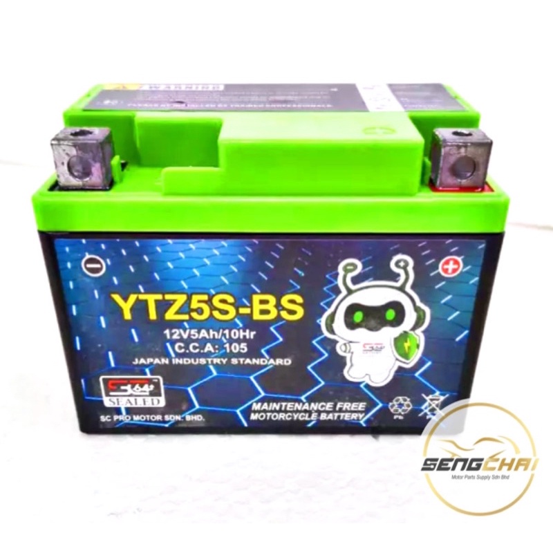 SC64 100% SEALED MOTORCYCLE BATTERY (YTZ5S-BS) | Shopee Malaysia