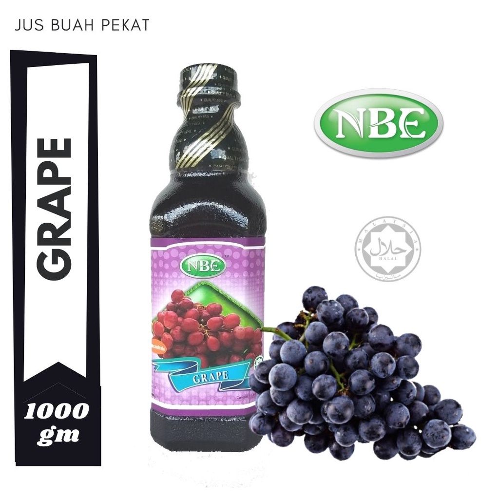 NBE - BES MINUMAN BUAH ANGGUR / GRAPE FRUIT DRINK BASE 1000gm (Kordial ...