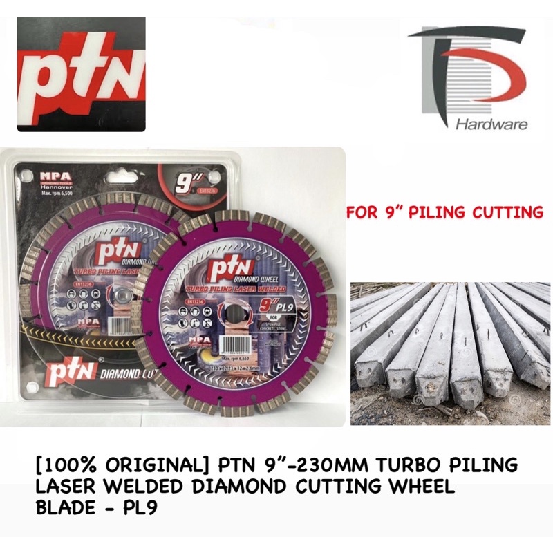 [100% ORIGINAL] PTN 9”-230MM TURBO PILING LASER WELDED DIAMOND CUTTING ...