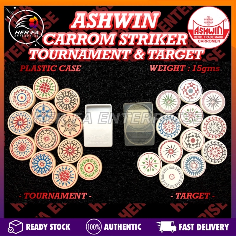ASHWIN Carrom Striker Tournament 15gms & Target 100%ORIGINAL | Shopee ...