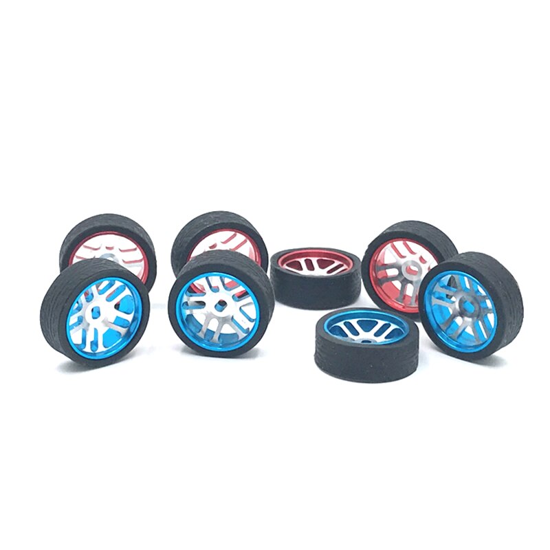 4Pcs 1:28 Metal RC Car Wheel Hub Tires Narrow Tire Rims For 1/28 Wltoys ...