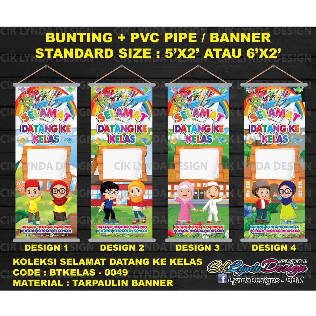 PRE-ORDER - BUNTING + PVC PIPE - SELAMAT DATANG KE KELAS | Shopee Malaysia