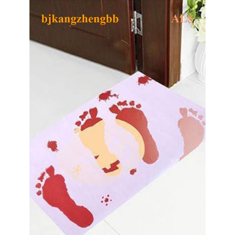 ALS Soft Halloween Style Rug Decoration Blood Footprints Non-slip Mat ...