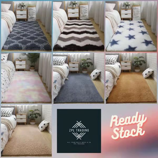 🎉 Ready Stock 🎉 Rectangle Shape Shaggy Fluffy Floor Carpet | Shopee ...