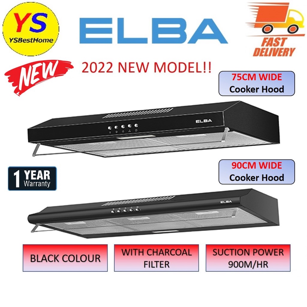 Elba SLIM Cooker Hood ESH-M7598 (BK) / ESH-M9098(BK) / RUBINE 920M³/H ...
