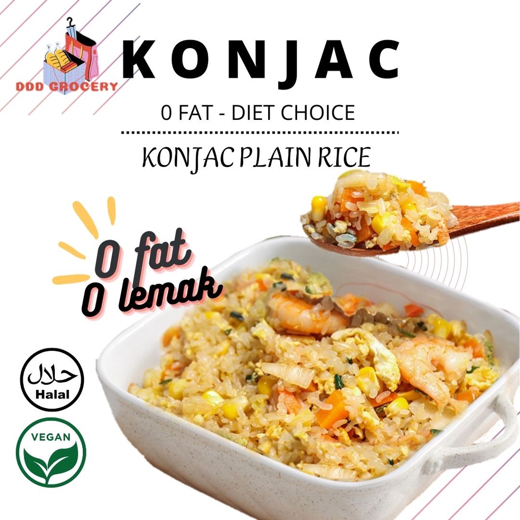 【5 KCAL】KETO Konjac Nasi 200g Diet Konjac Rice Low Fat Diet Choice248g ...