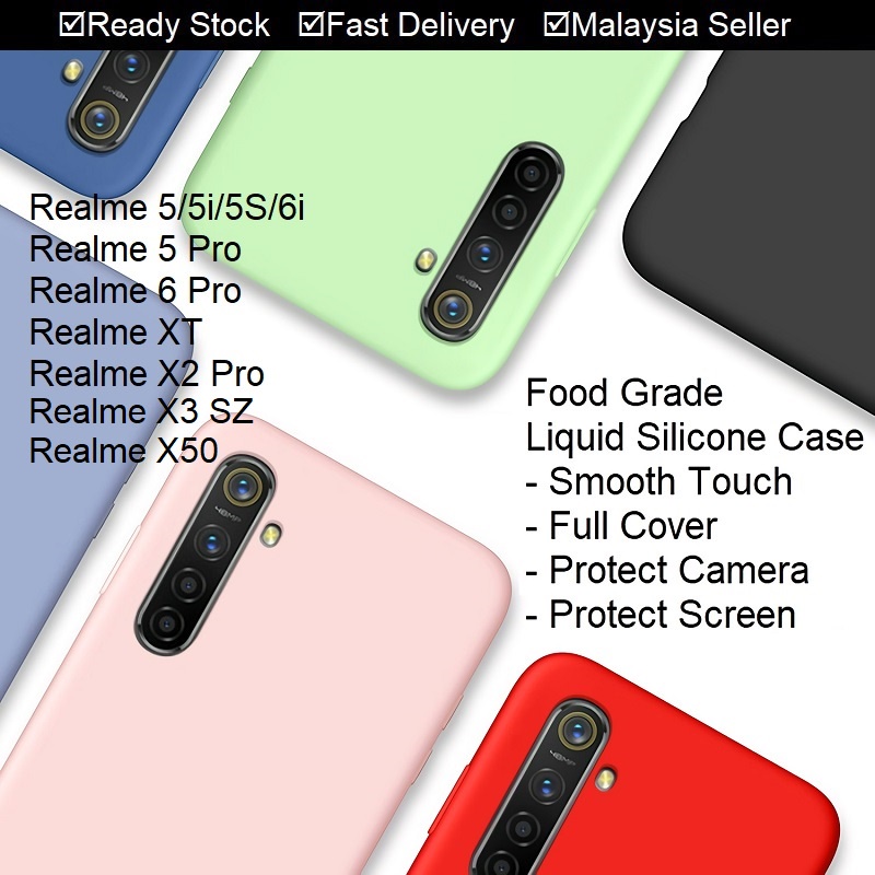 Realme XT Liquid Silicone Smooth Touch Phone Case Casing Cover | Shopee ...