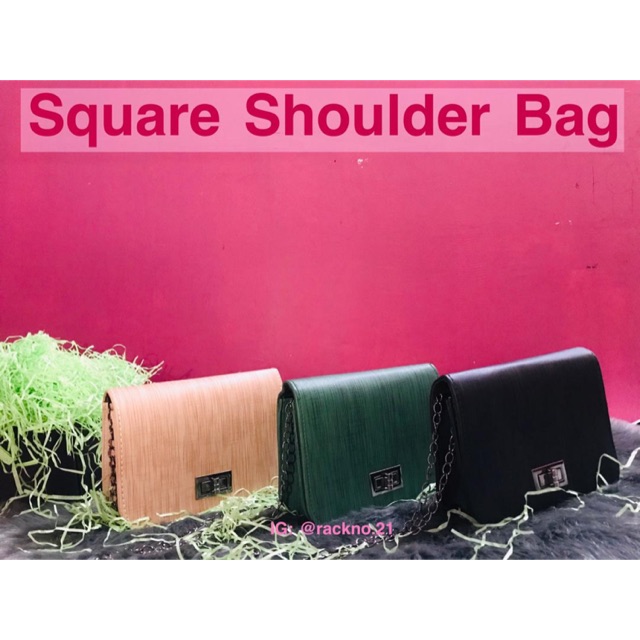 Square Sling Bag ( Green ) | Shopee Malaysia