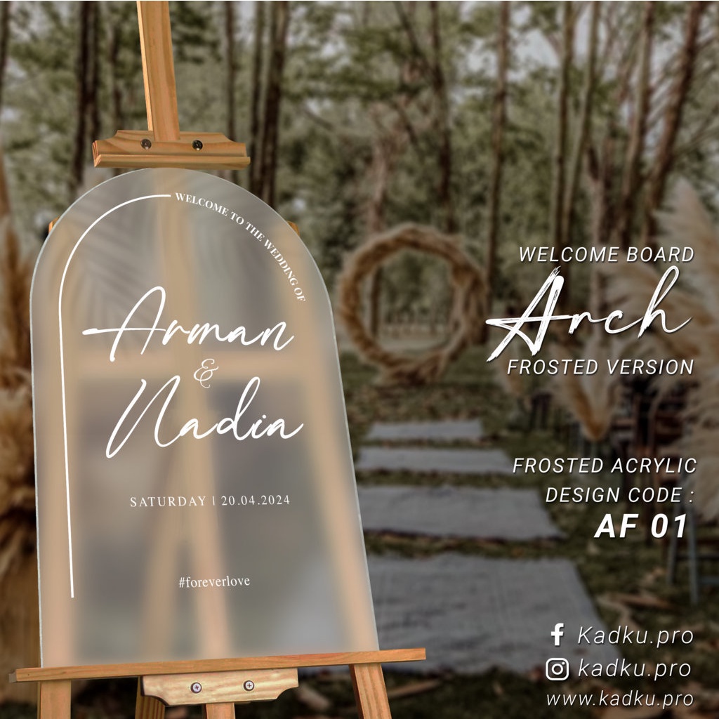 Arch Frosted Welcome Board Custom Acrylic, Wedding Signage, Welcome ...