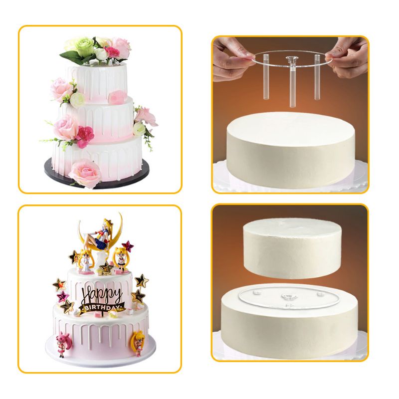 Double Layer Cake Stand Cake Holder 悬浮蛋糕双层蛋糕支撑架 | Shopee Malaysia