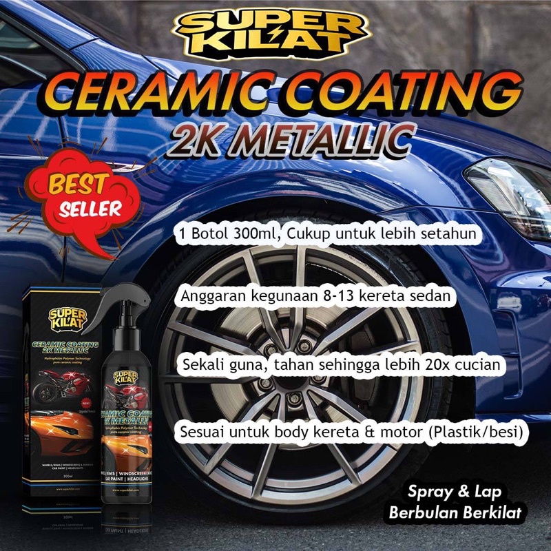 (Original HQ) 300ml Super Kilat Ceramic Coating kereta kalis air | Shopee Malaysia
