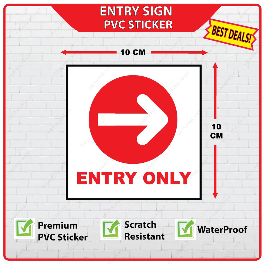 10x10cm PVC Signs Sticker Vinyl Adhensive Sticker ( Waterproof ...