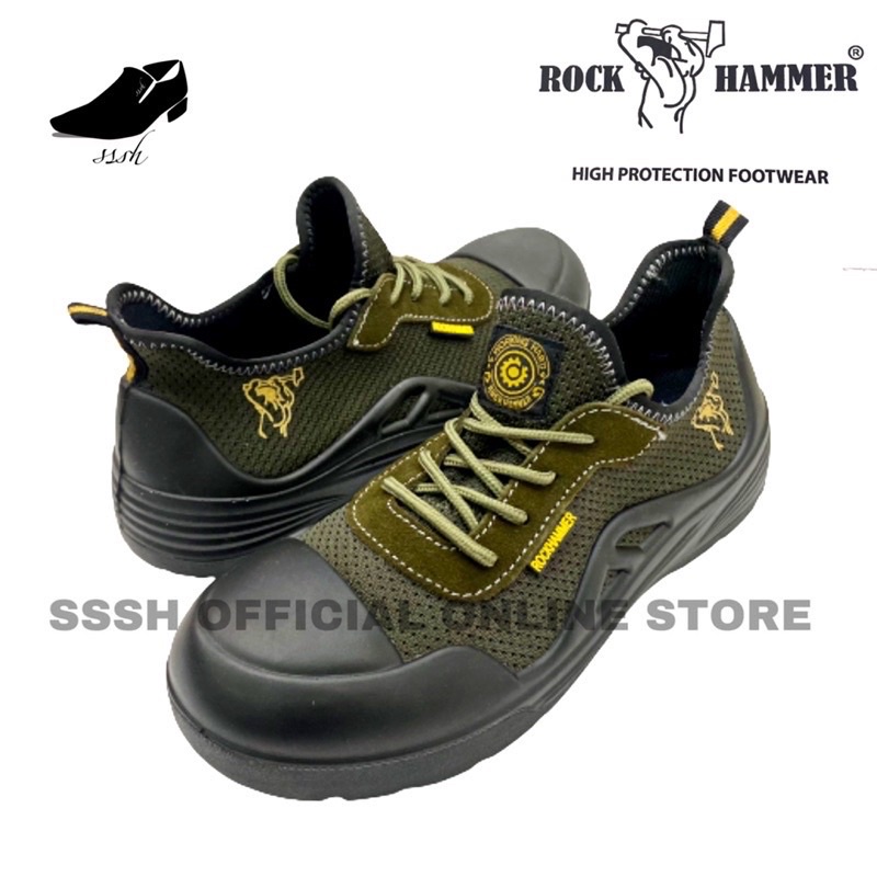 💯ORIGINAL ROCK HAMMER SAFETY SHOE/BOOT MID HIGH CUT DOUBLE ZIP/KASUT ...