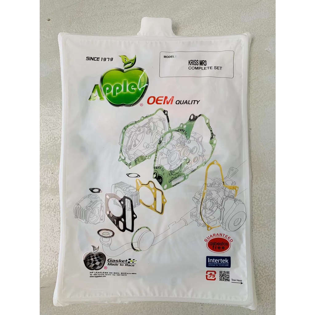 APPLE COMPLETE GASKET OVERHAUL MODENAS KRISS MR3 STANDARD STD | Shopee ...