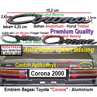 Toyota corona 2000 chrome trunk writing emblem, 15 cm long, embossed ...